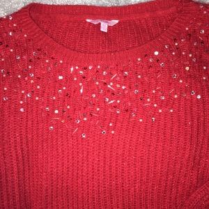 Candie's | Sweaters | Sweet Red Holiday Sweater Candies Xl Beads Gleams ...